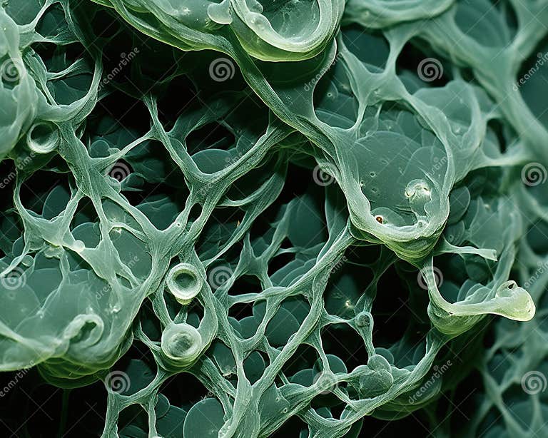An Electron Microscope View of the Spirulina Algae. Stock Illustration ...