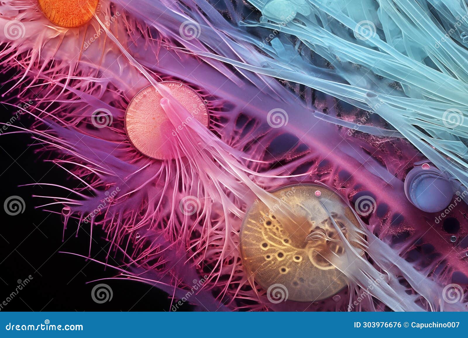 Electron Microscopic Plankton by Generative AI Stock Illustration ...