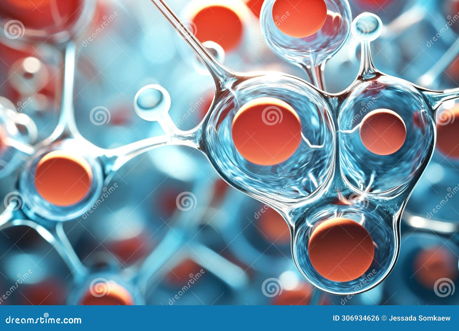 Microscopic Atom Model Royalty-Free Cartoon | CartoonDealer.com #318219308