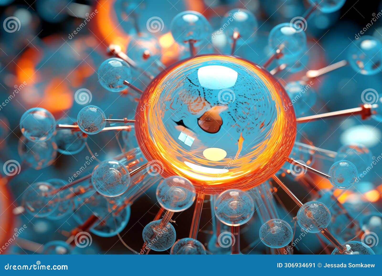 Electron Microscopic Structure of Hydrogen Atom,closeup, Generative AI ...