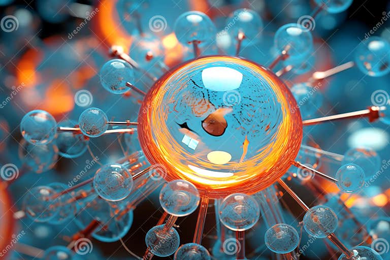 Electron Microscopic Structure of Hydrogen Atom,closeup, Generative AI ...