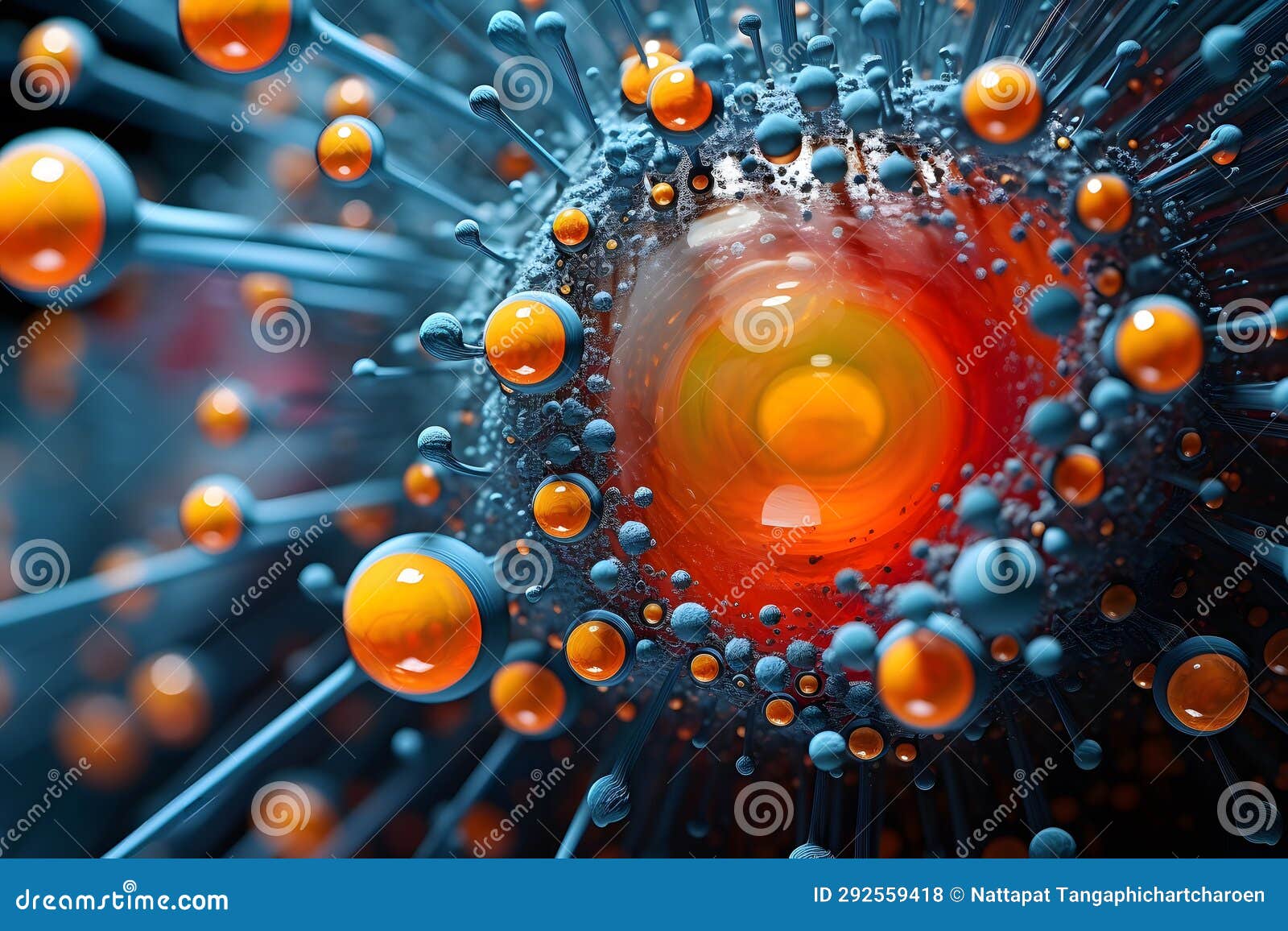 Microscopic Atom Model Royalty-Free Cartoon | CartoonDealer.com #318219308