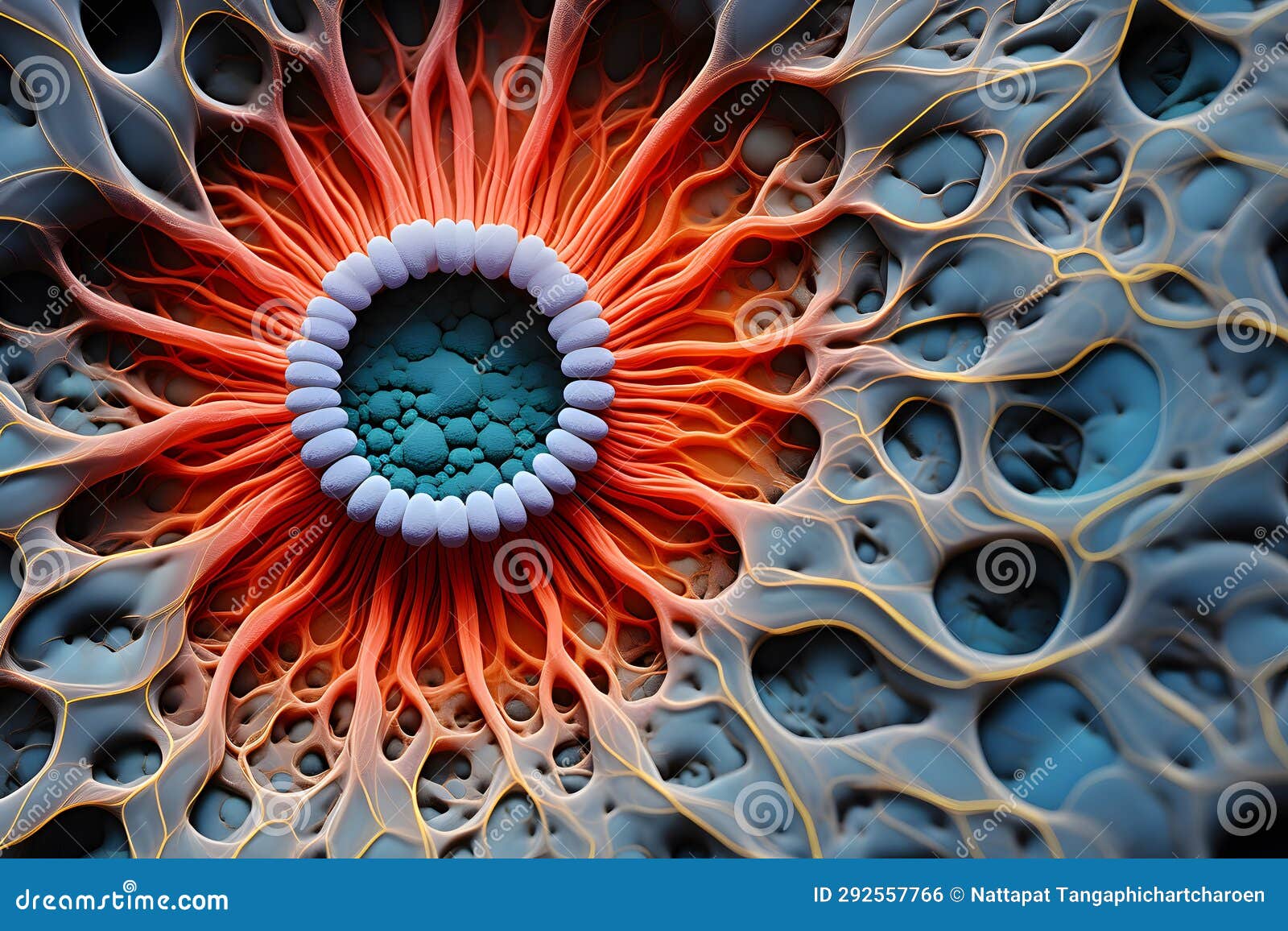 The Electron Microscopic Structure of Nucleus, 500x Zoom Closeup ...