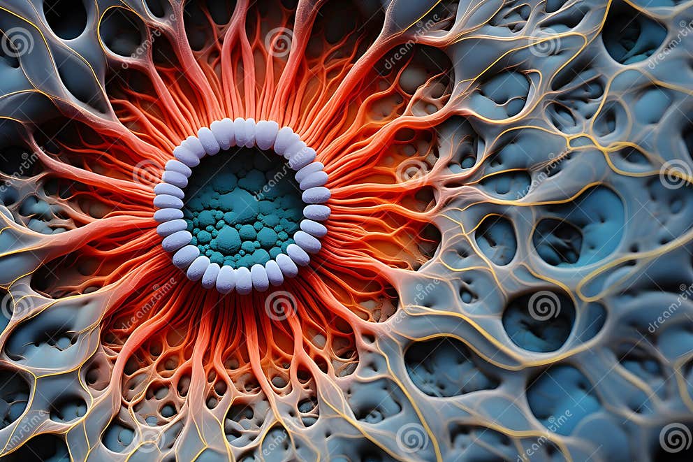 The Electron Microscopic Structure of Nucleus, 500x Zoom Closeup ...