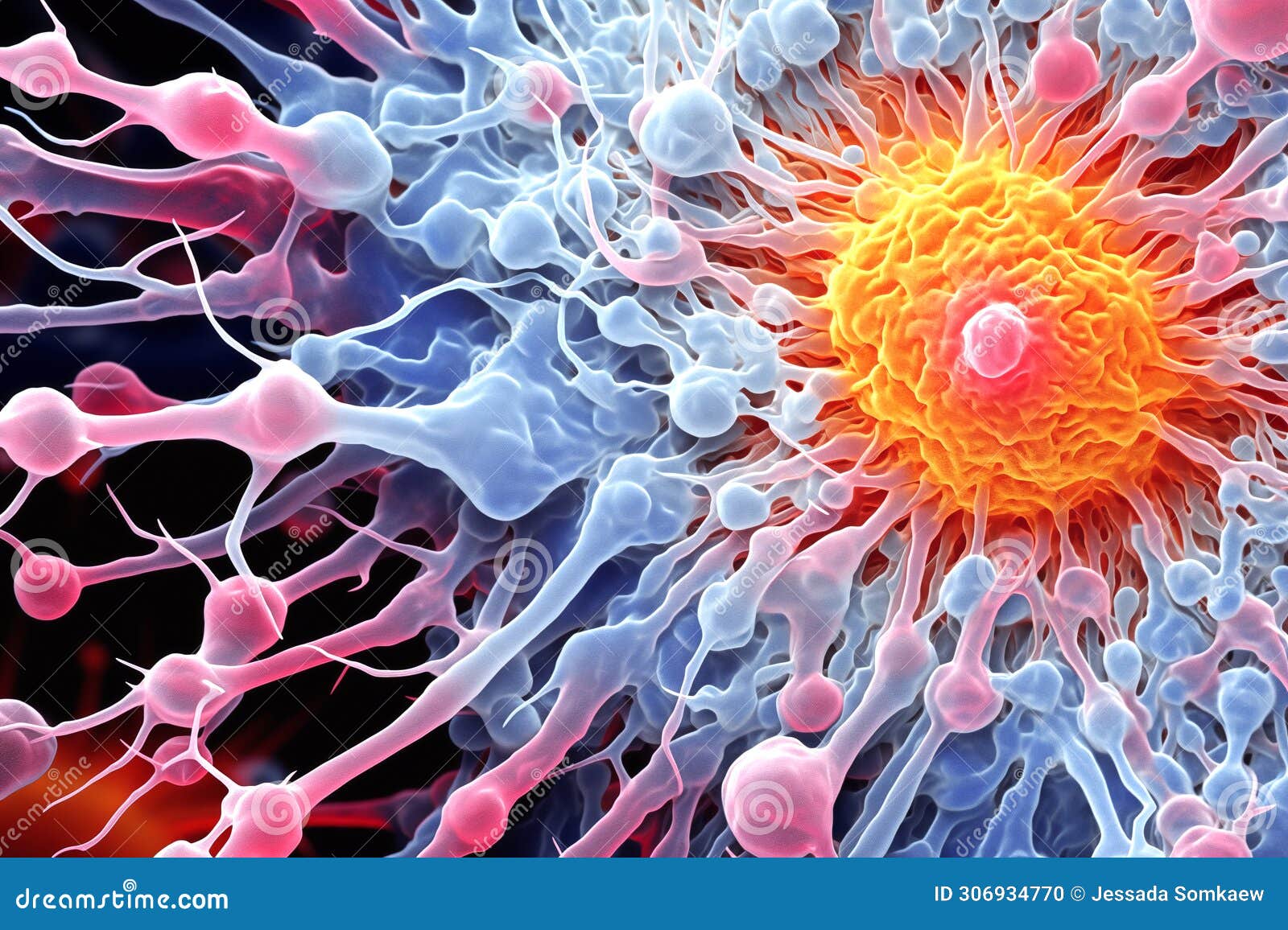 Electron Microscopic Structure of Nucleus, 500x Zoom, Generative AI ...