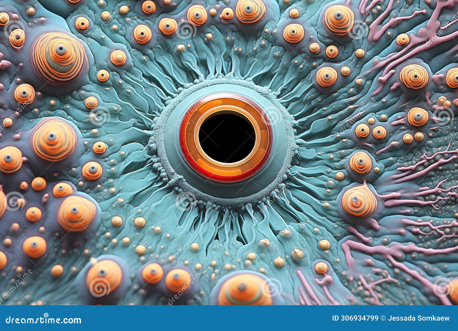 Electron Microscopic Structure of Nucleus, 500x Zoom, Generative AI ...