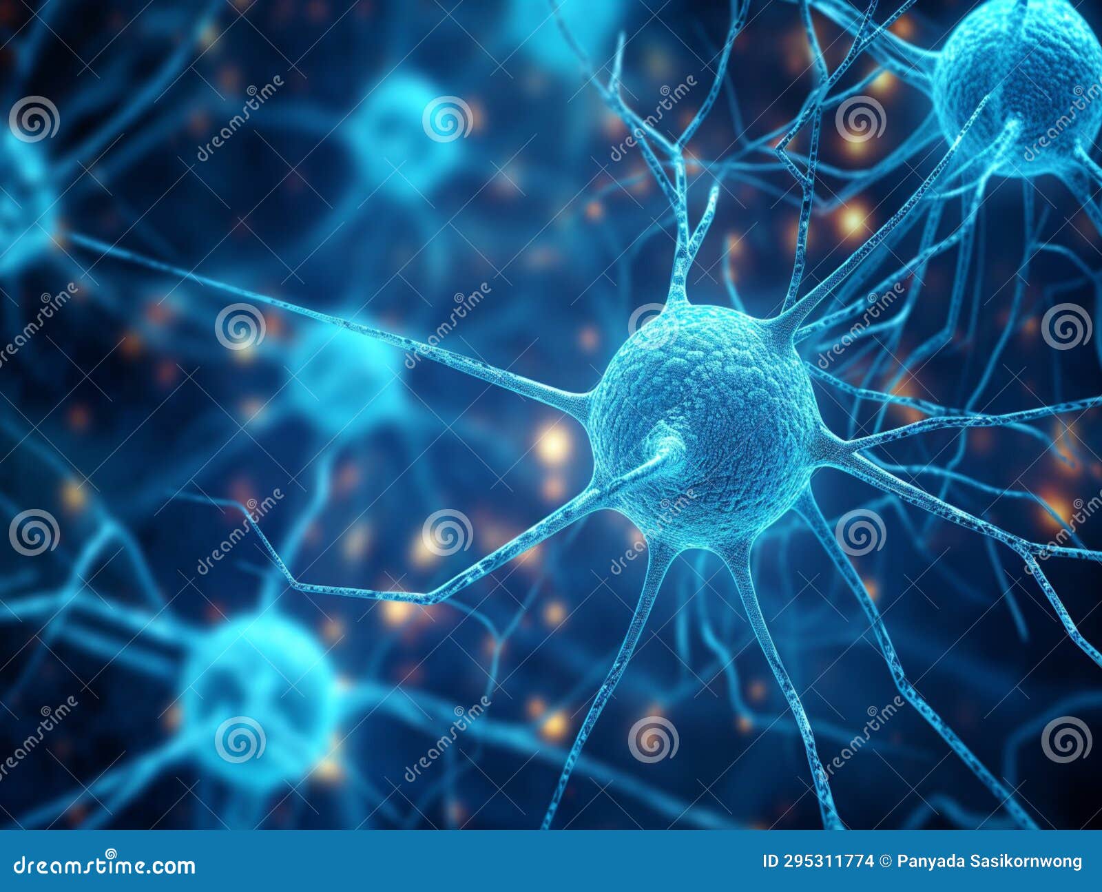 Electron Microscopy of Brain Network Cells, Close Up, Ai Generated ...