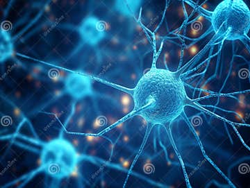 Electron Microscopy of Brain Network Cells, Close Up, Ai Generated ...