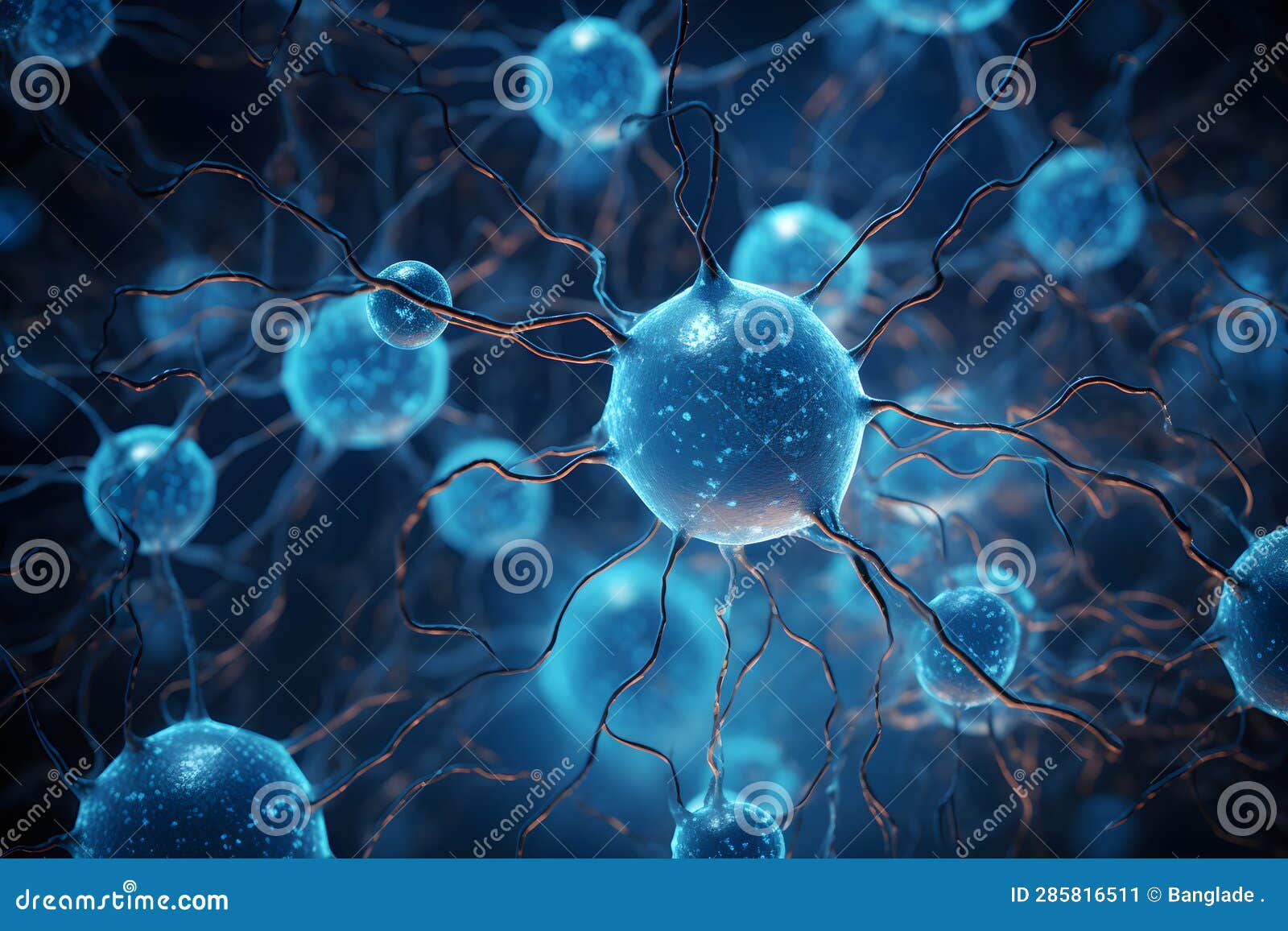 Electron Microscopy of Brain Neural Network Cells. Biology Science ...
