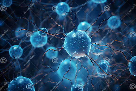 Electron Microscopy of Brain Neural Network Cells. Biology Science ...