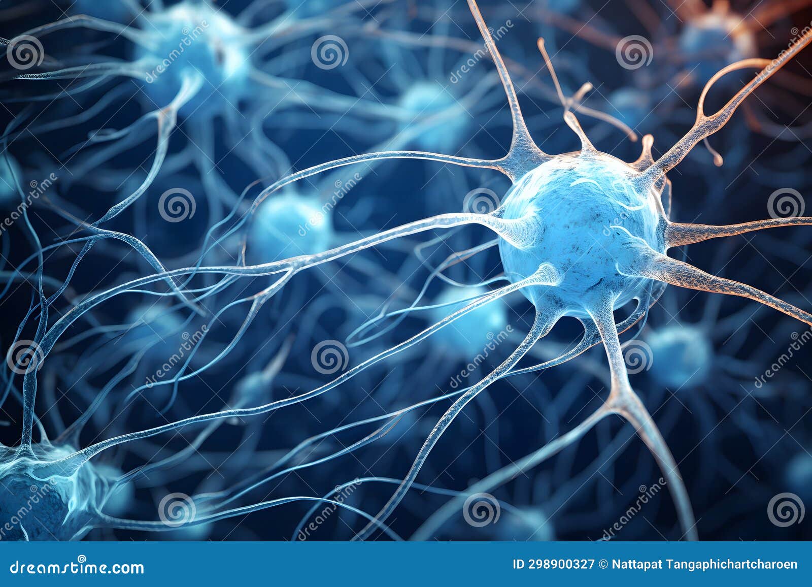 Electron Microscopy of Brain Neural Network, Cells of Brain, Generated ...