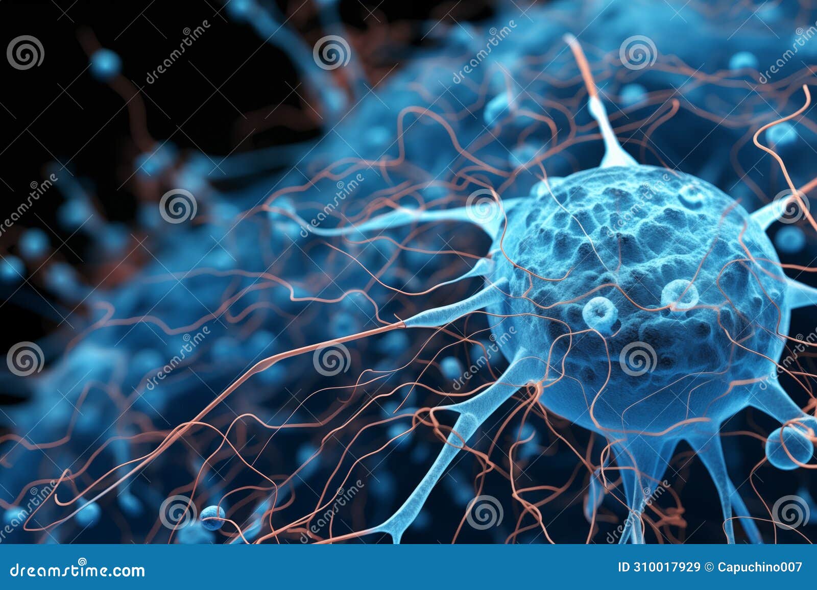Electron Microscopy of Brain Neural Network by Generative AI Stock ...