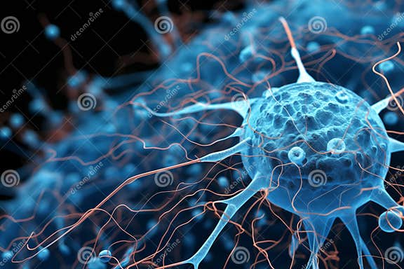 Electron Microscopy of Brain Neural Network by Generative AI Stock ...