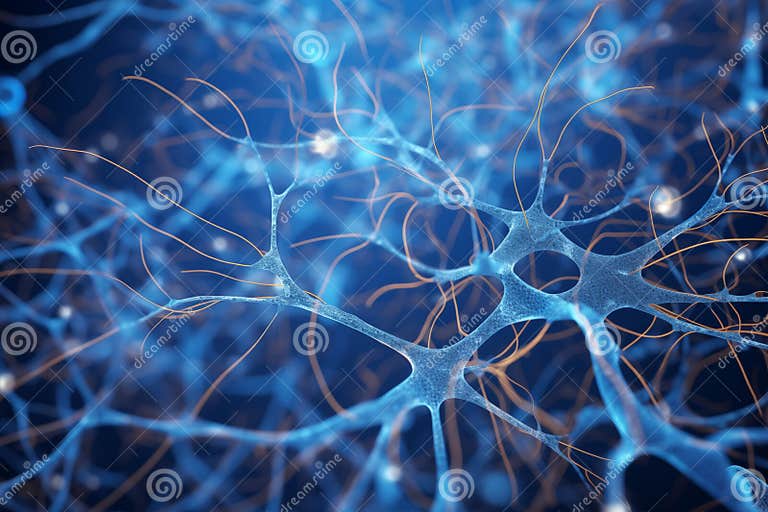 Electron Microscopy of Brain Neural Network by Generative AI Stock ...