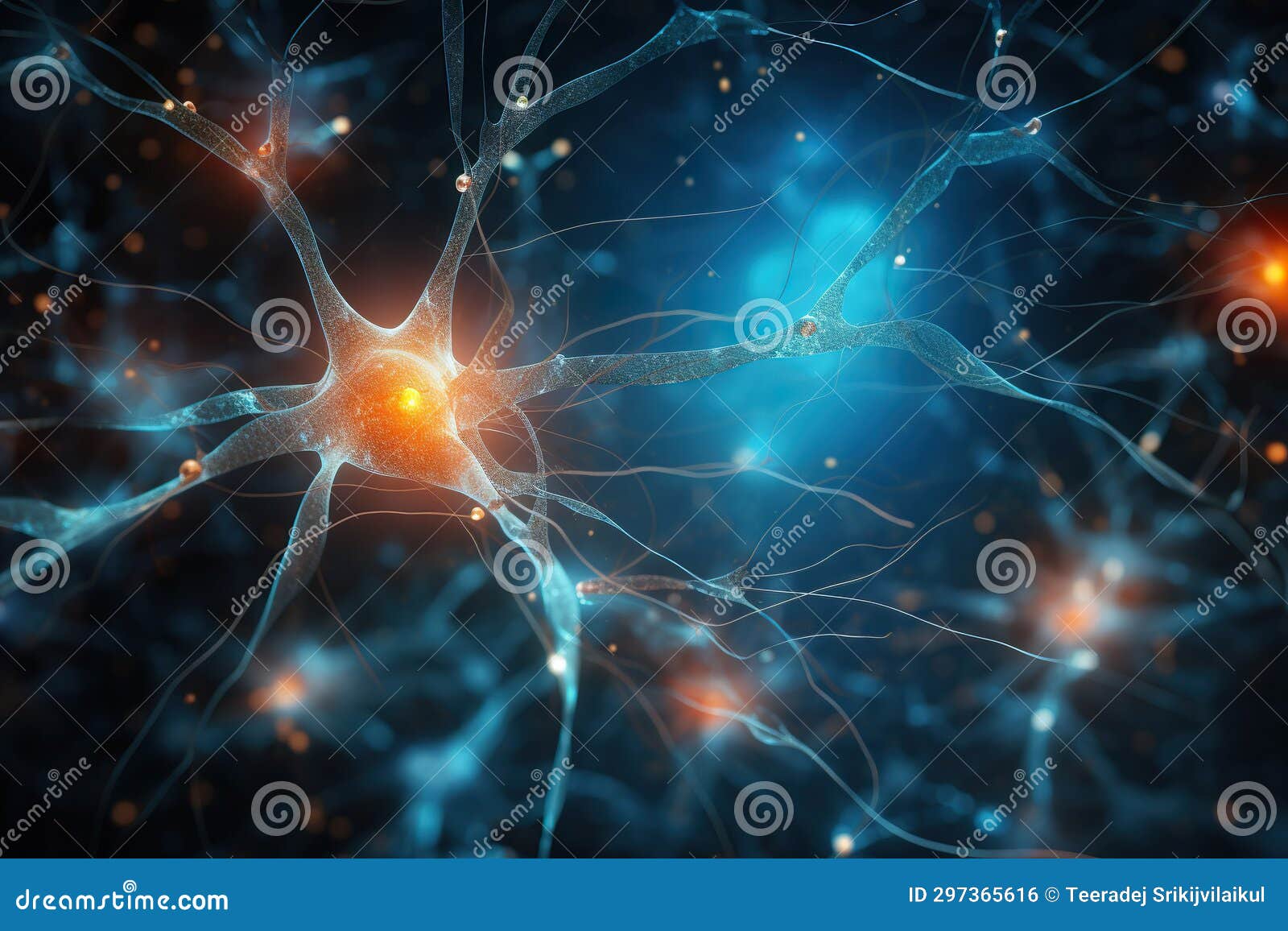 Electron Microscopy of Brain Neural Network. Generative AI Stock ...