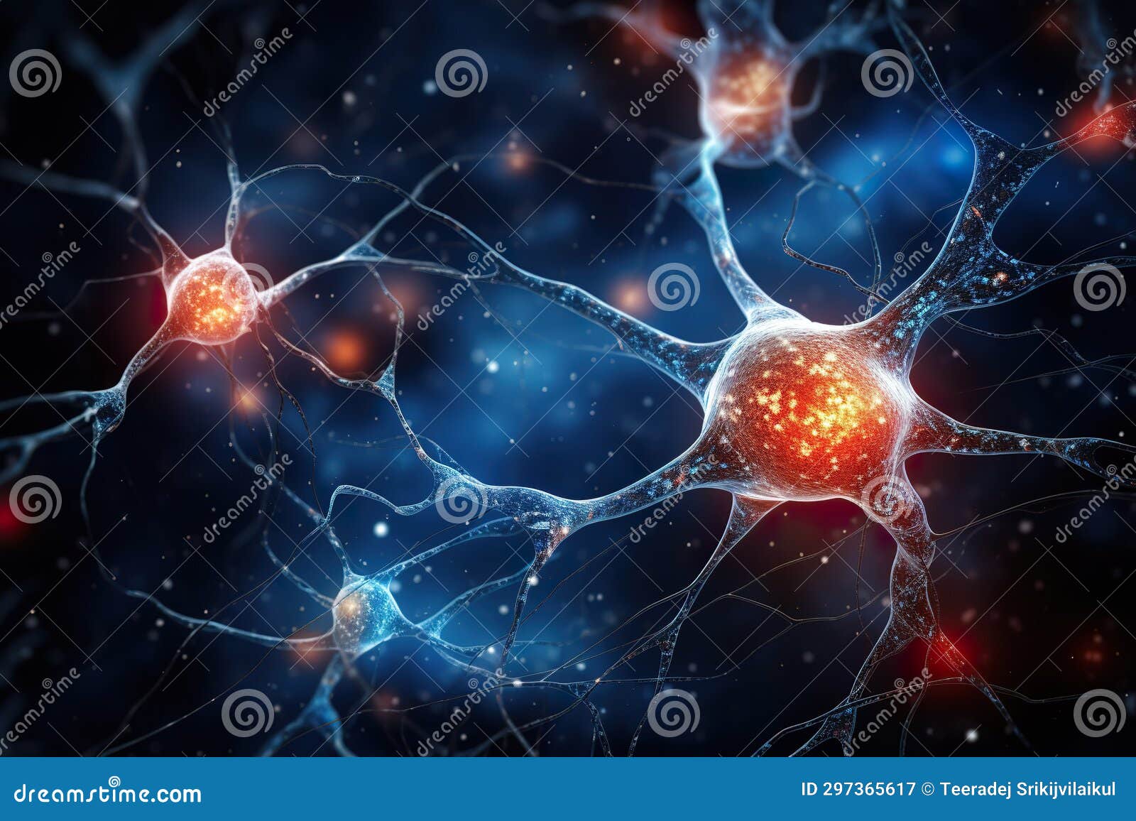 Electron Microscopy of Brain Neural Network. Generative AI Stock ...