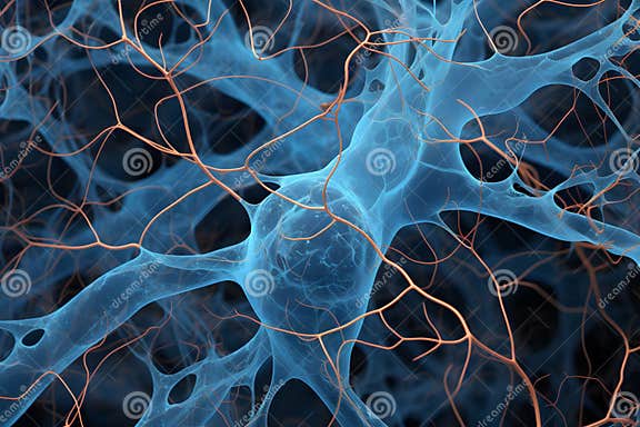 Electron Microscopy of Brain Neural Network, 500x Zoom, Generated AI ...