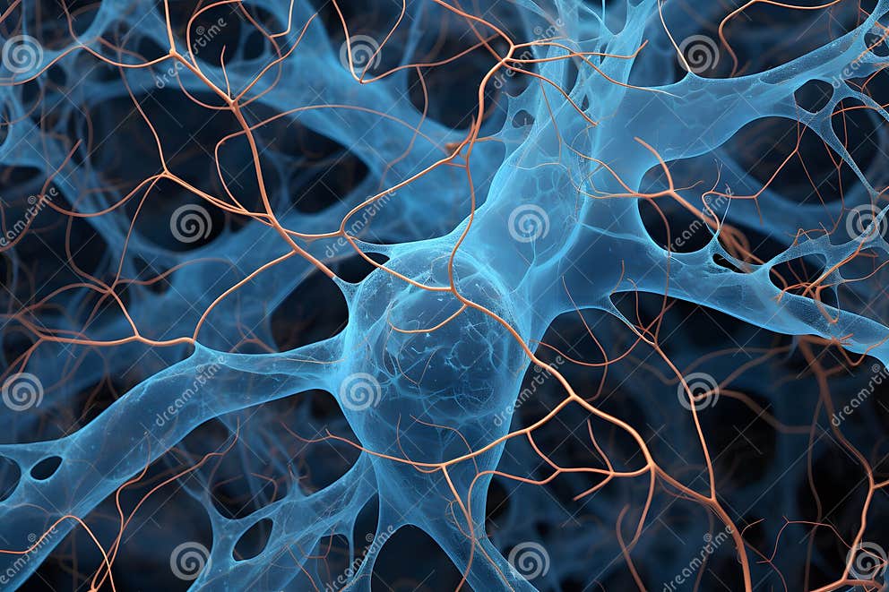 Electron Microscopy of Brain Neural Network, 500x Zoom, Generated AI ...