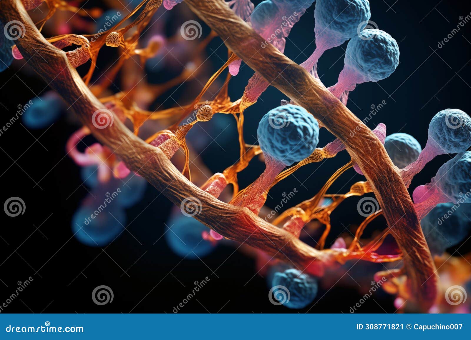 Electron Microscopy of Dna Gene by Generative AI Stock Illustration ...