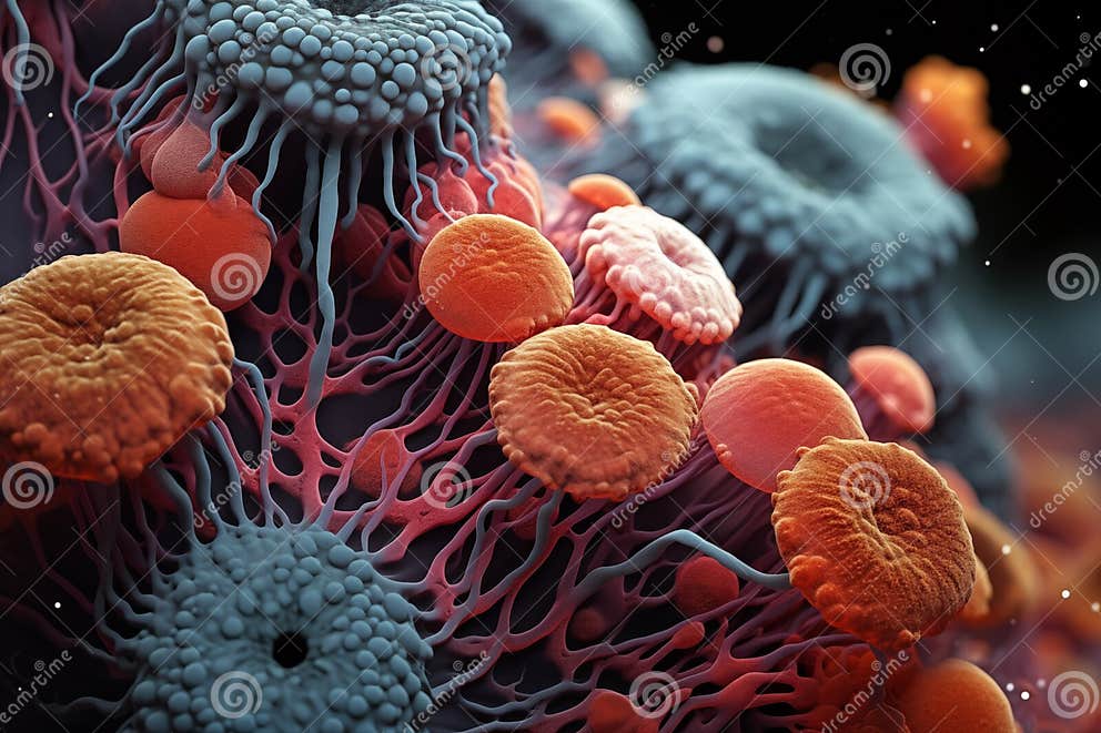 Electron Microscopy of Fungus by Generative AI Stock Illustration ...