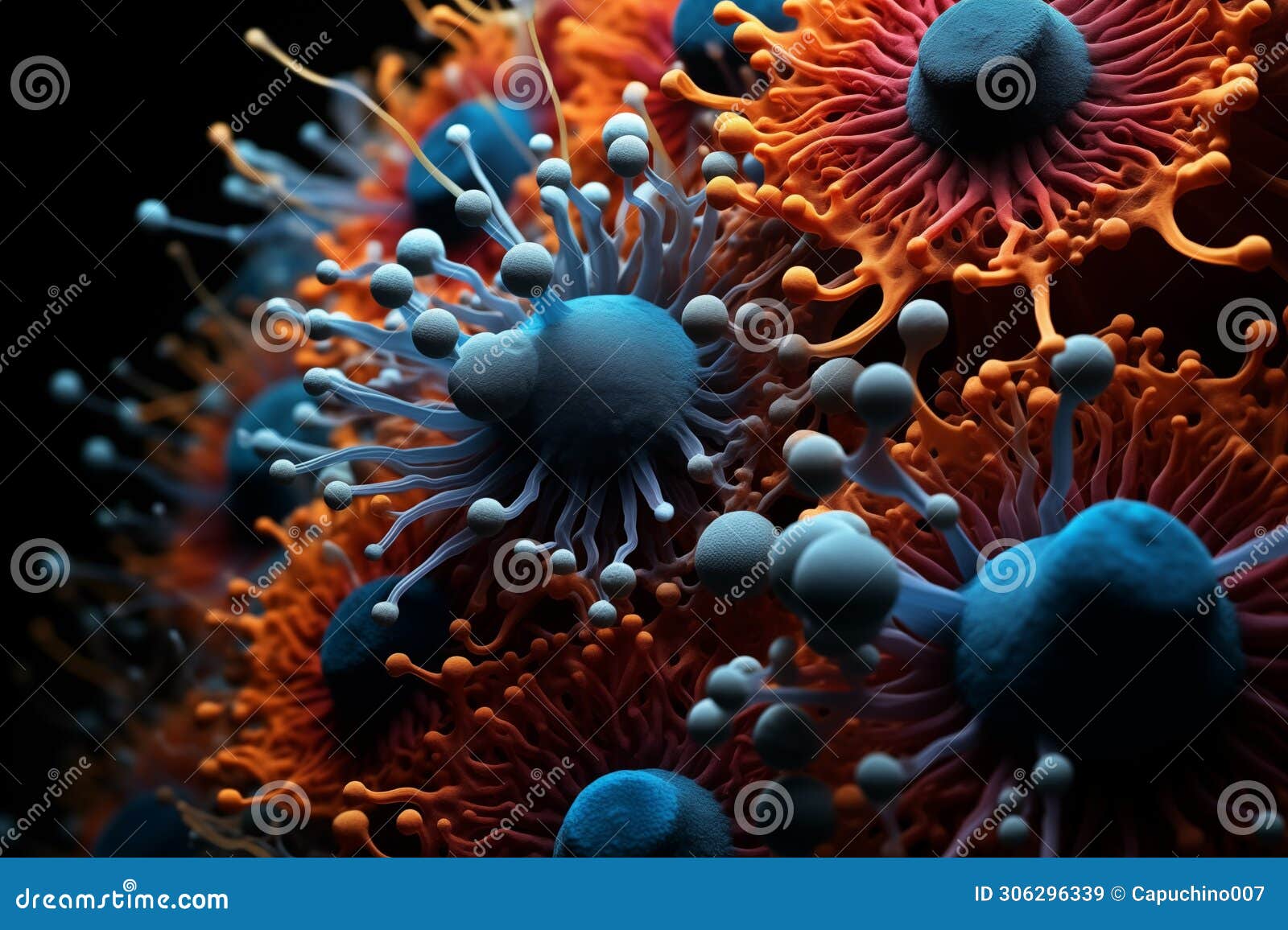 Electron Microscopy of Microorganism by Generative AI Stock ...