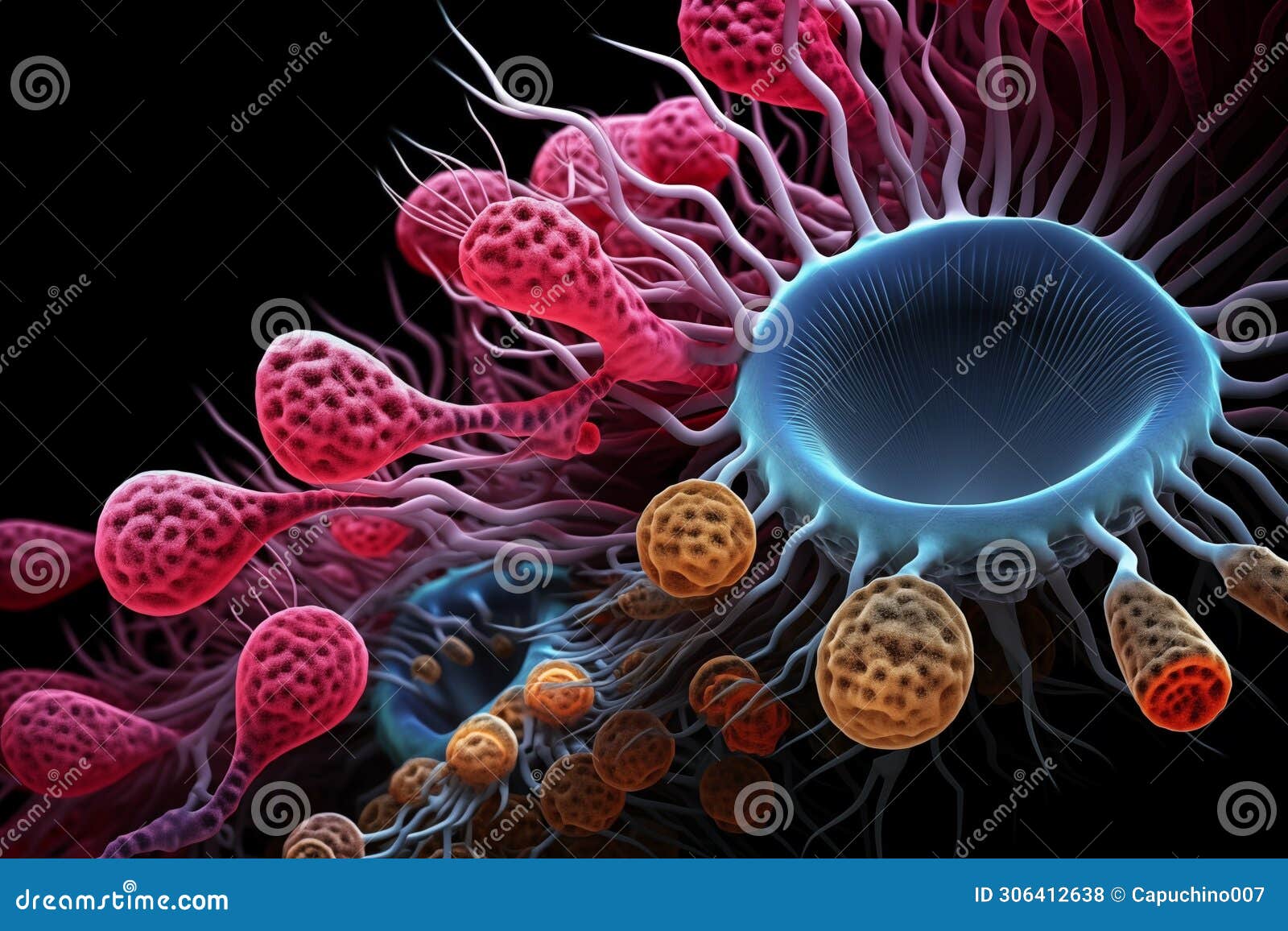 Electron Microscopy of Microorganism by Generative AI Stock ...