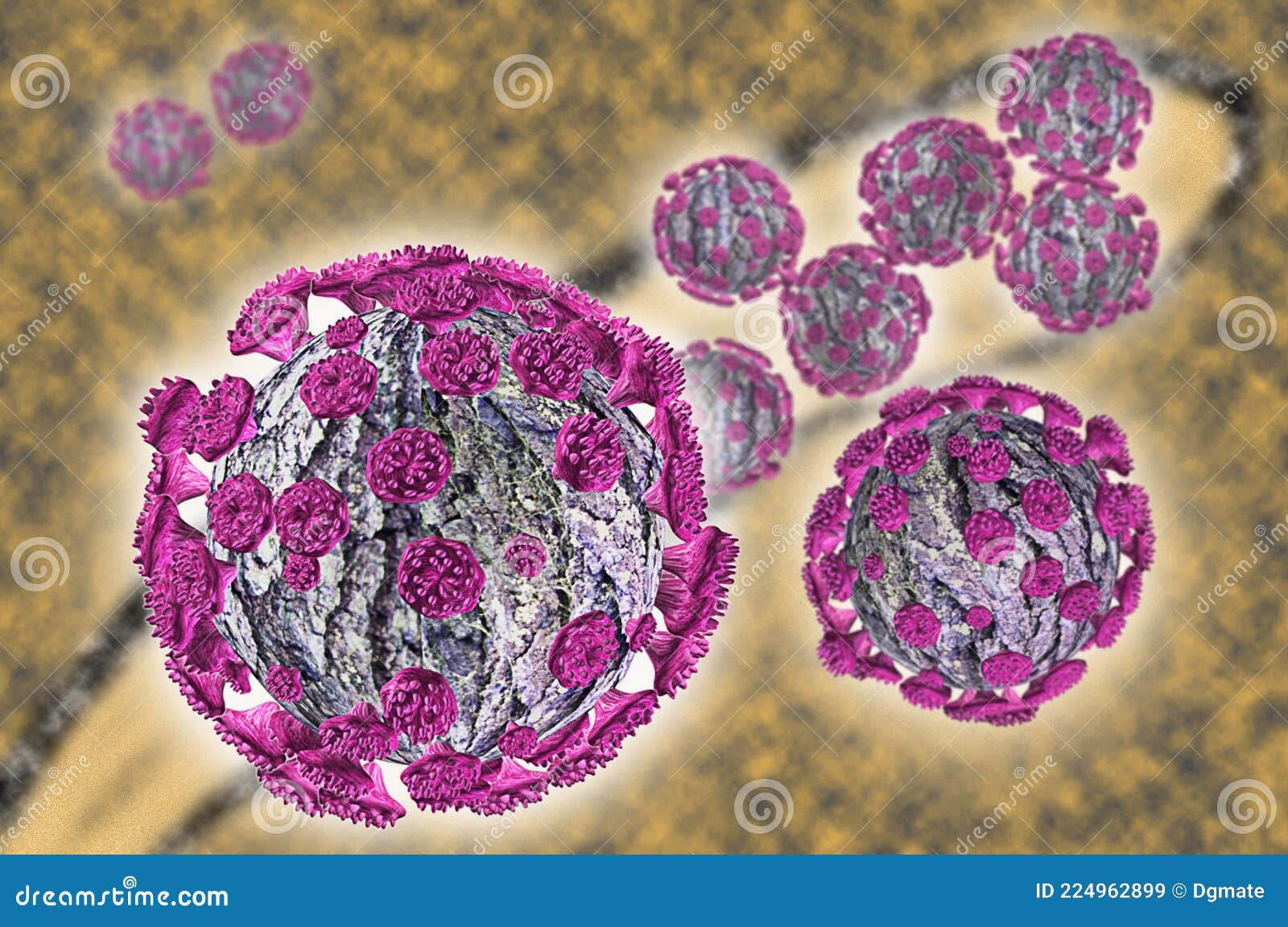 Covid19 Virus Delta Variant, Close-up Stock Illustration - Illustration ...