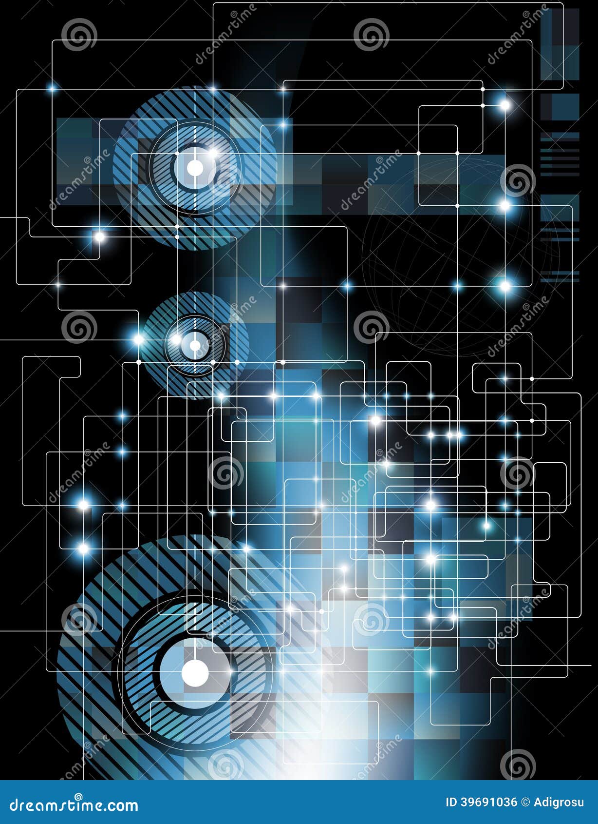 Electronic Abstract Background Stock Illustration - Illustration of ...