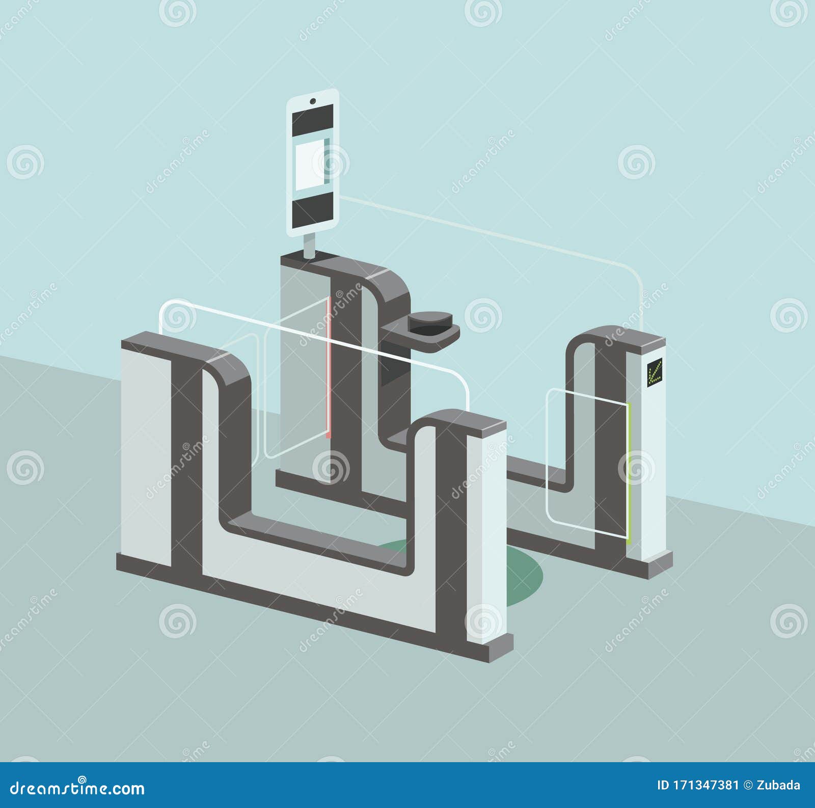 Automated Passport Border Control Gates Stock Vector Illustration Of Control Aanbsp 171347381