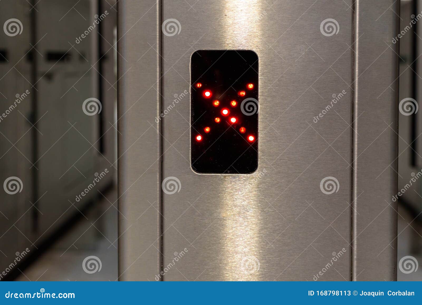 Electronic Access Doors To the Subway Closed with LED Indicator Stock ...