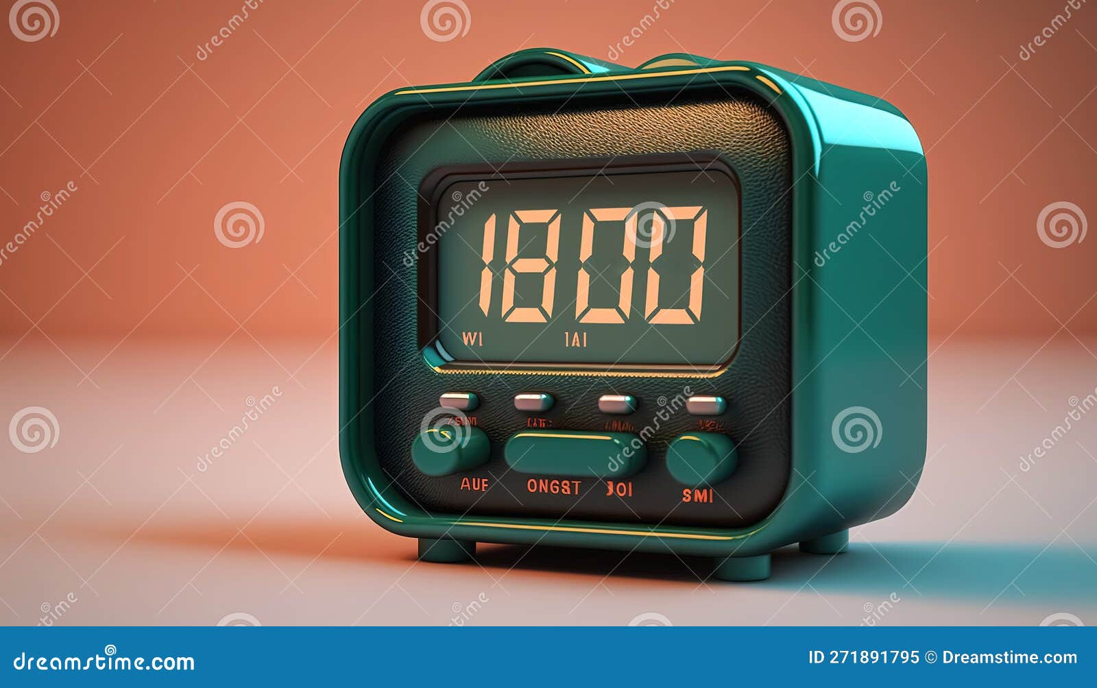 Electronic Alarm Clock Standing on Table. Generative AI Stock ...