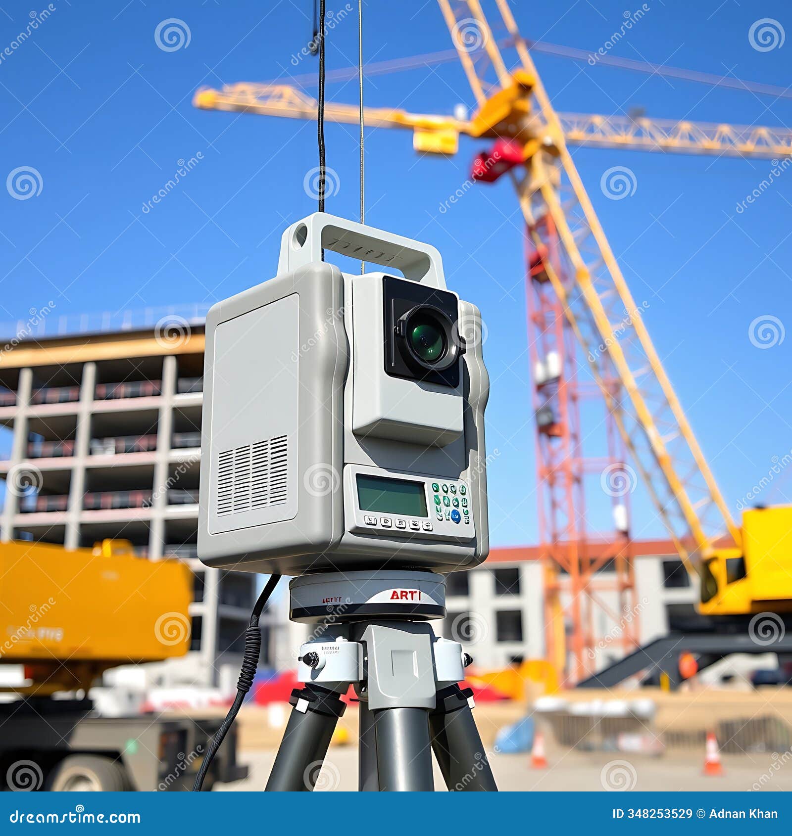 An Electronic Alignment Tool Attached To a Large Crane with a ...