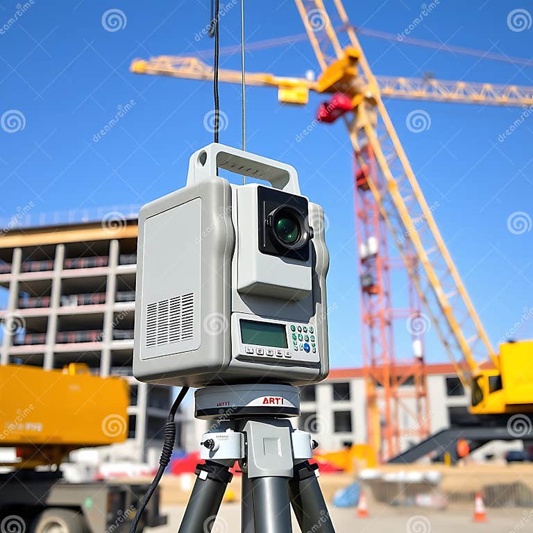 An Electronic Alignment Tool Attached To a Large Crane with a ...