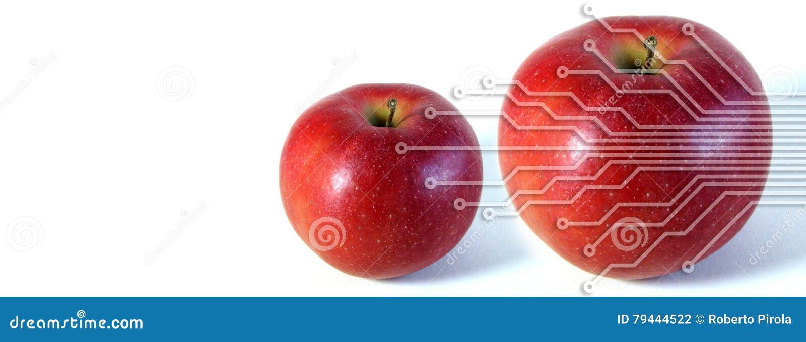 Electronic apple stock illustration. Illustration of concept - 79444522