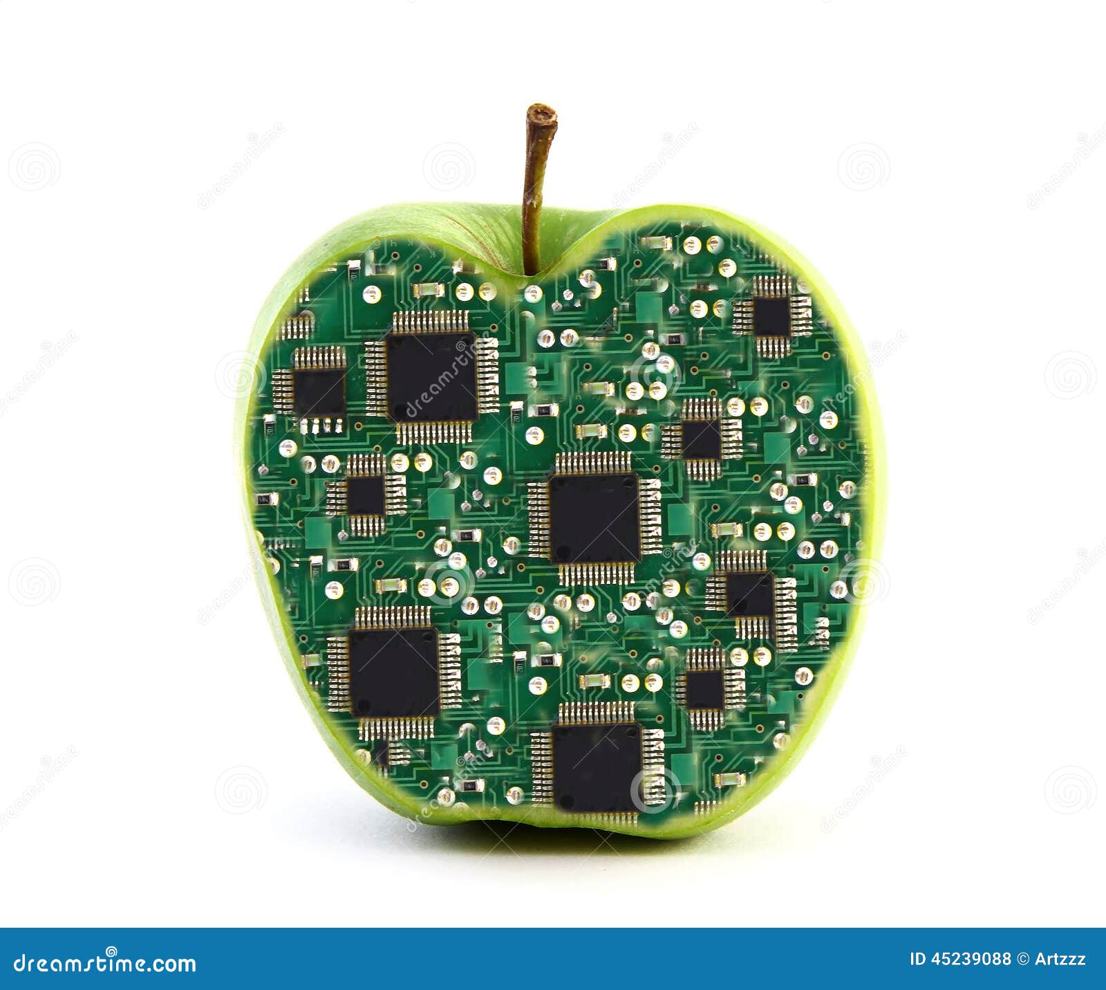 Electronic apple stock photo. Image of futuristic, granny - 45239088