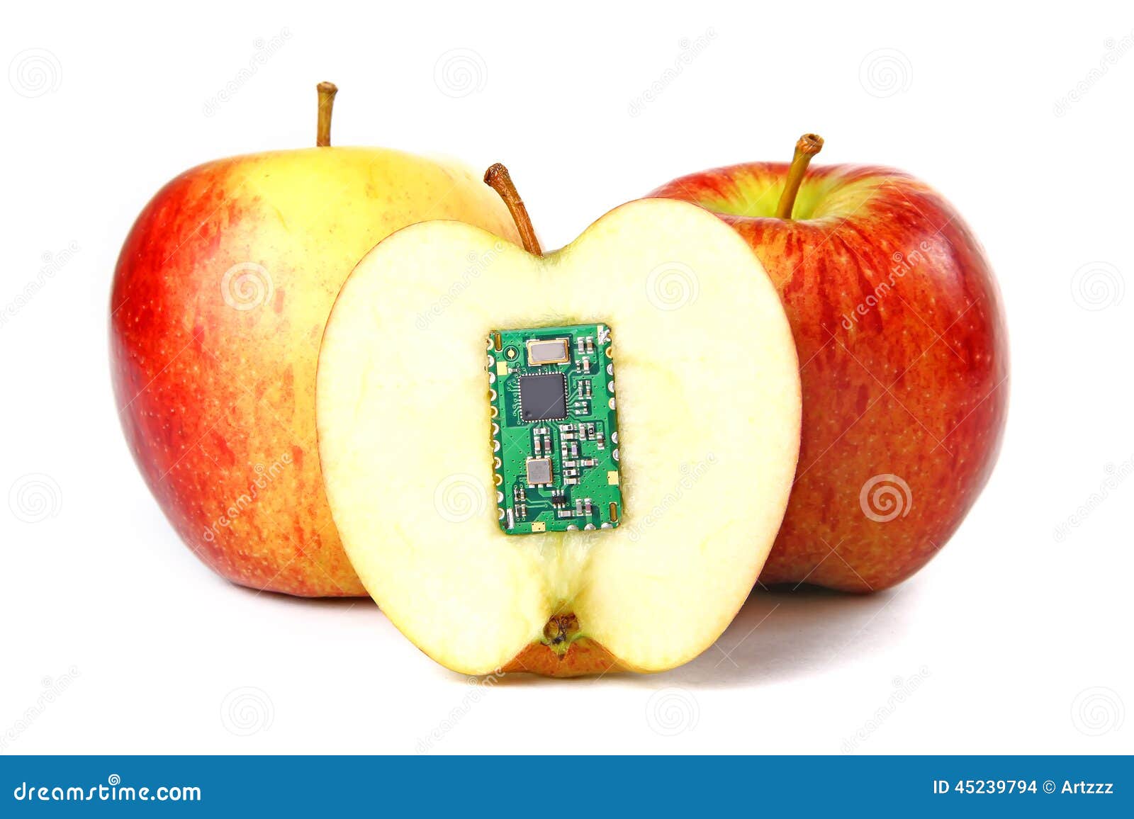 Electronic apples stock photo. Image of experiment, device - 45239794