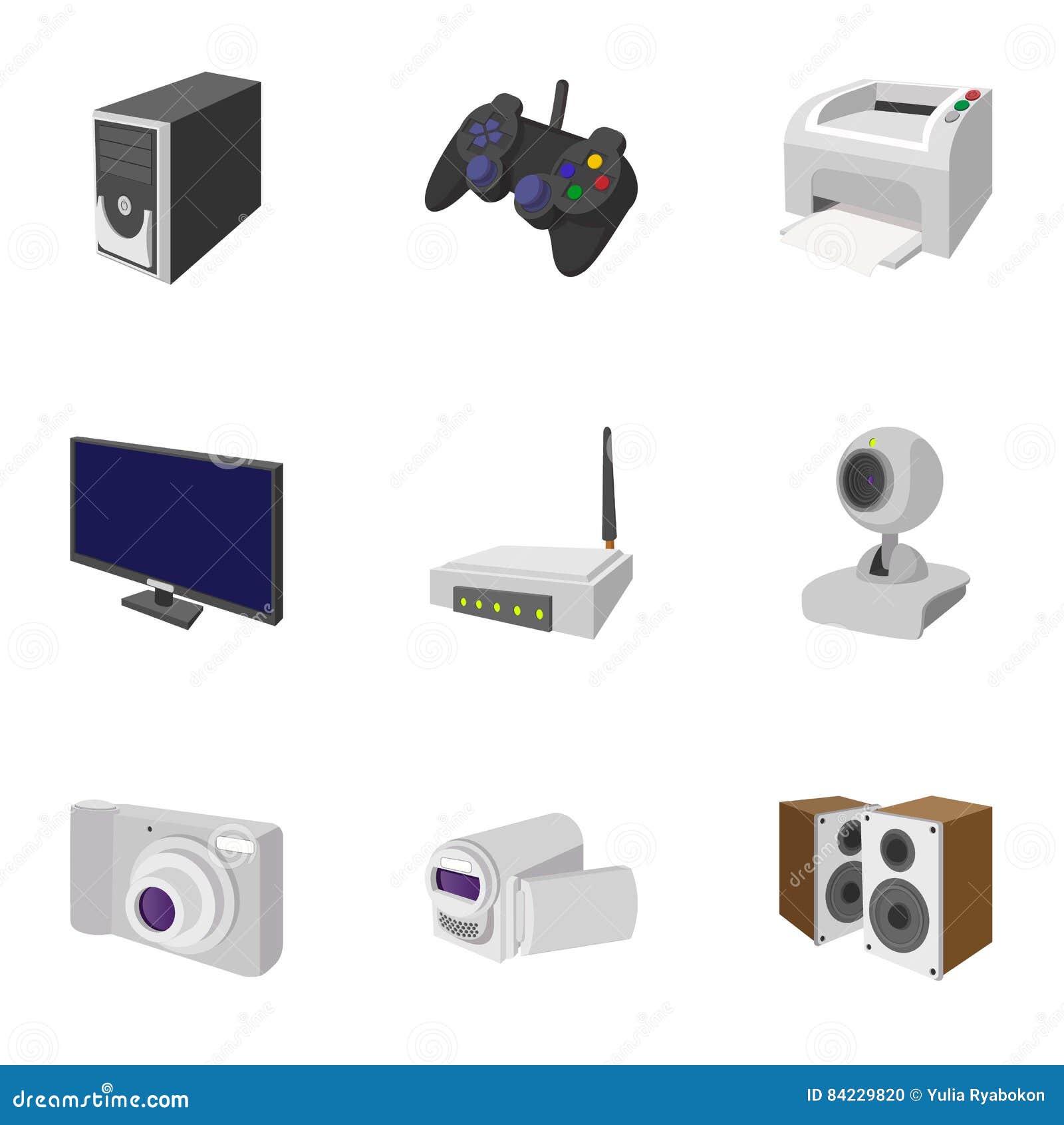 Electronic Appliance Icons Set, Cartoon Style Stock Vector ...