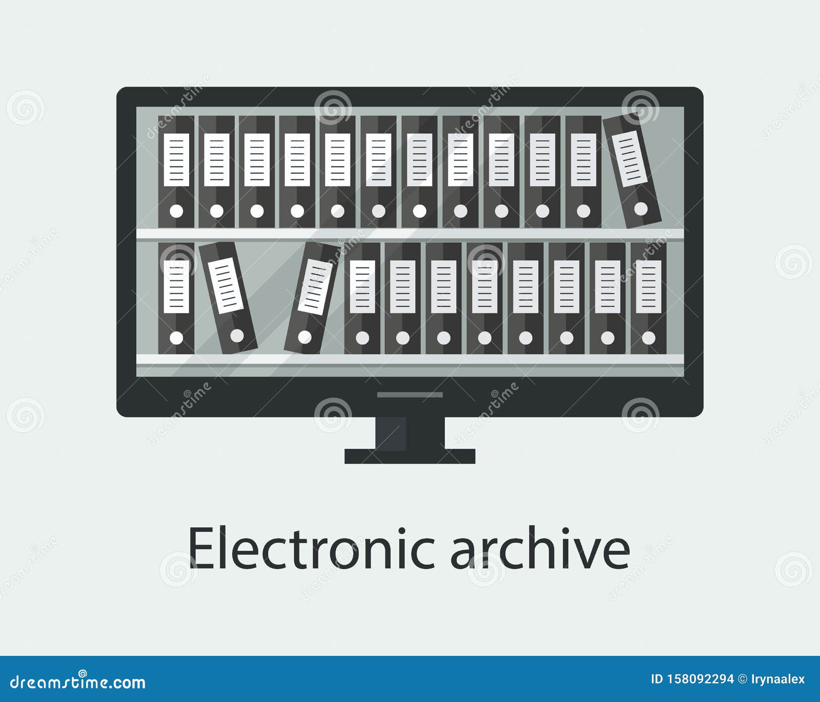 Electronic Archive Concept. Folders with Documents in the Computer ...