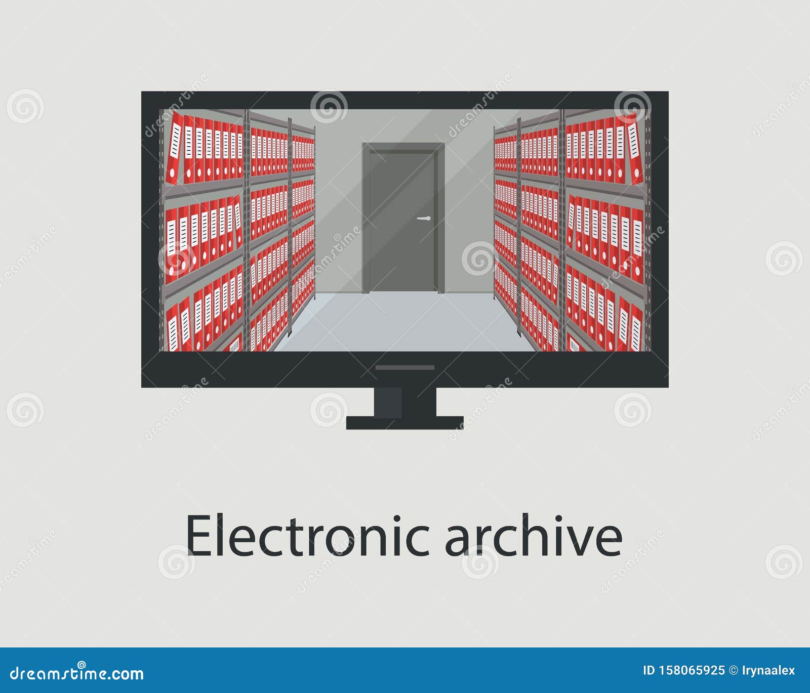 Electronic Archive Concept. Folders with Documents in the Computer ...