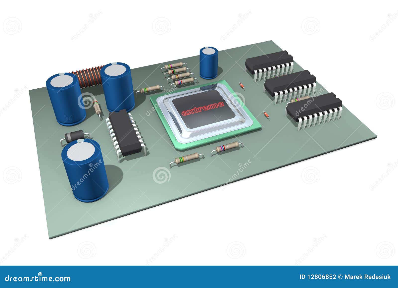 Electronic arrangement stock illustration. Illustration of resistor ...