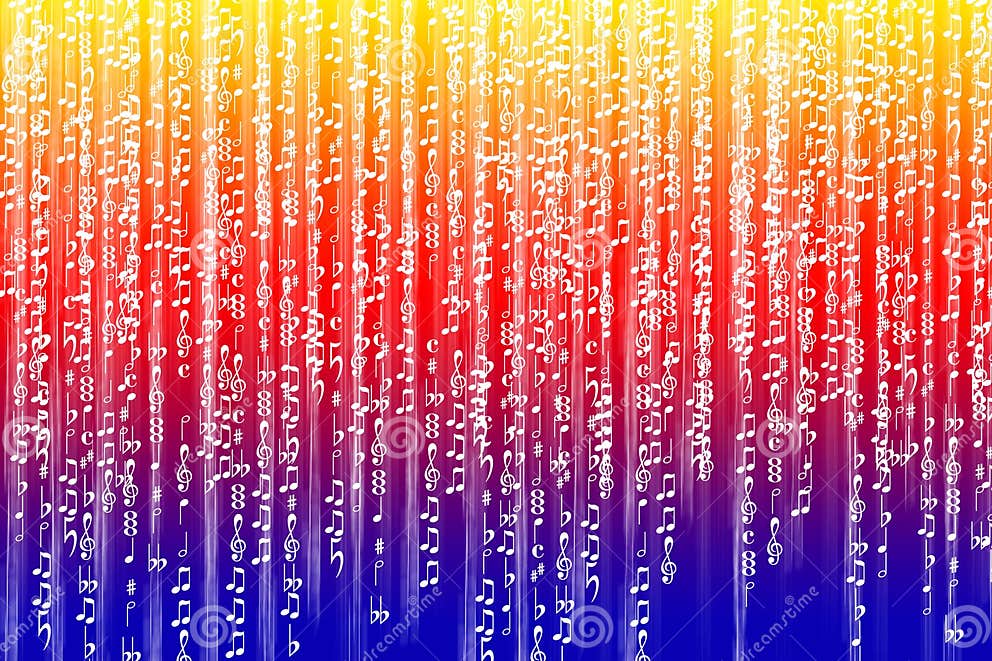 Electronic, Artificial Music. the Stream of Symbols of Musical Notes in ...