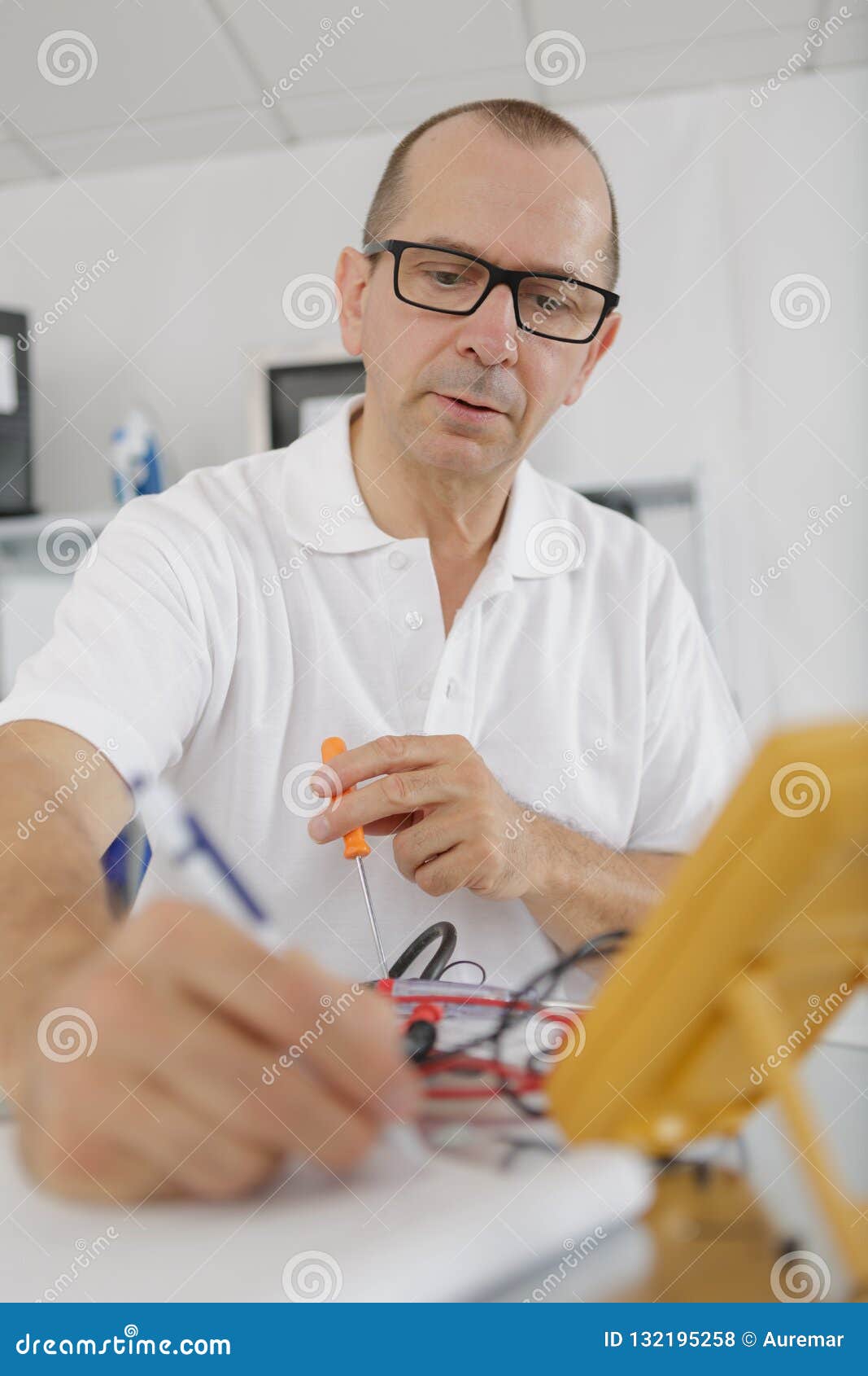 Electronic Assembler at Work Stock Photo - Image of repair, equipment ...
