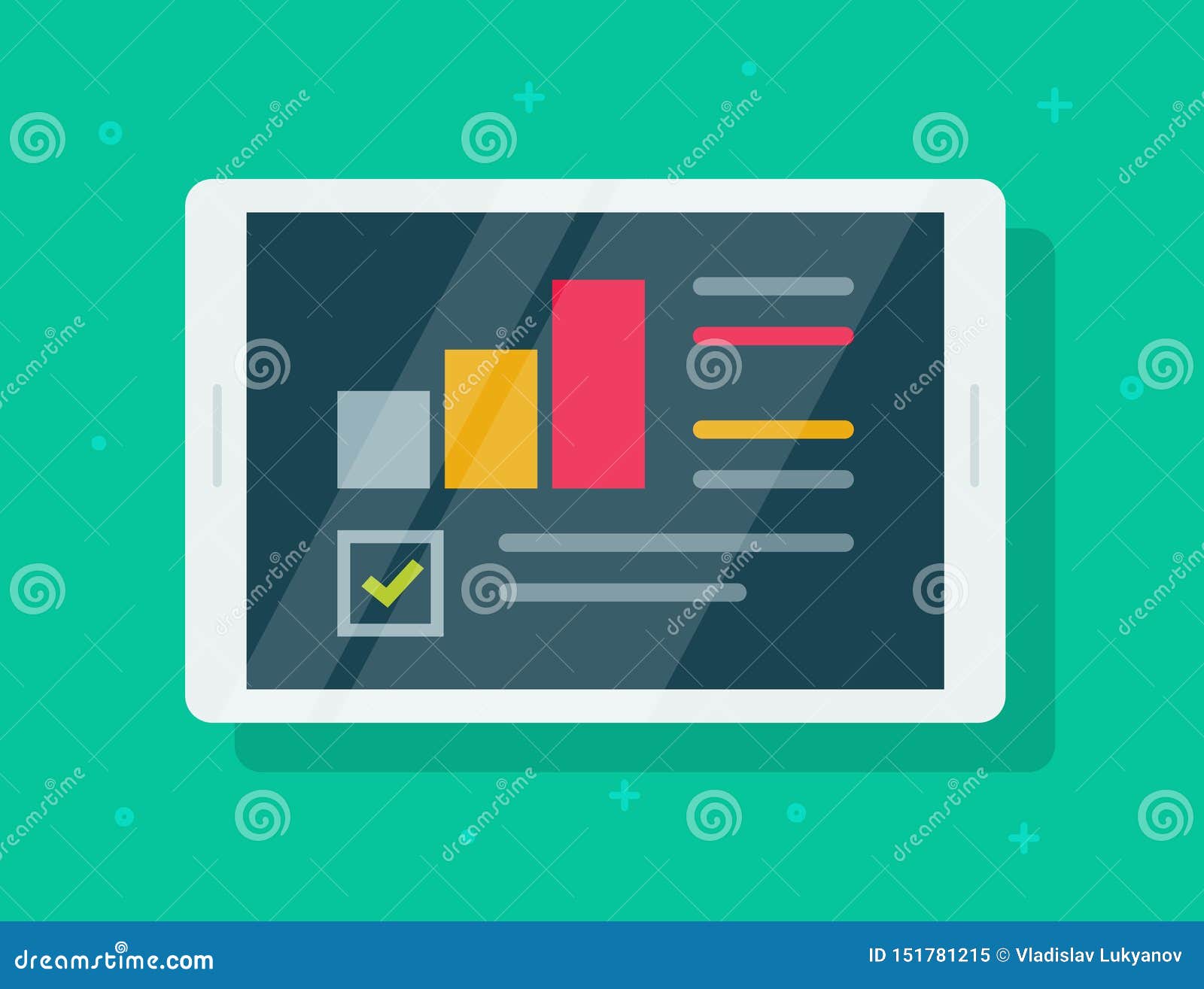 Electronic Audit Research Report on Tablet Vector, Flat Cartoon ...