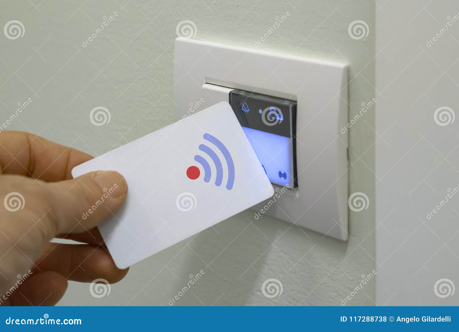 Electronic badge in use stock photo. Image of open, badge - 117288738