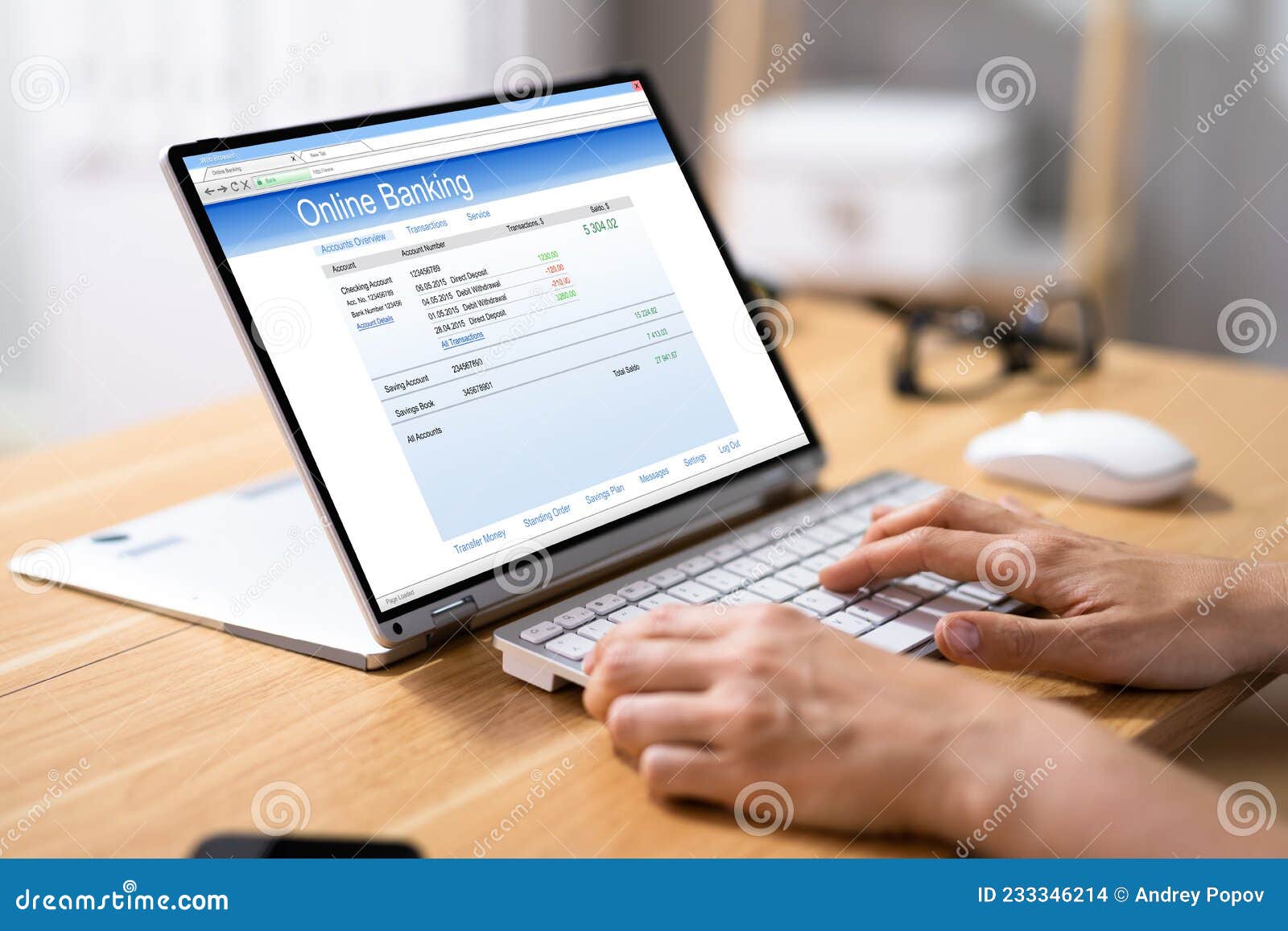 Electronic Bank Balance Statement and Transfer Stock Photo - Image of ...