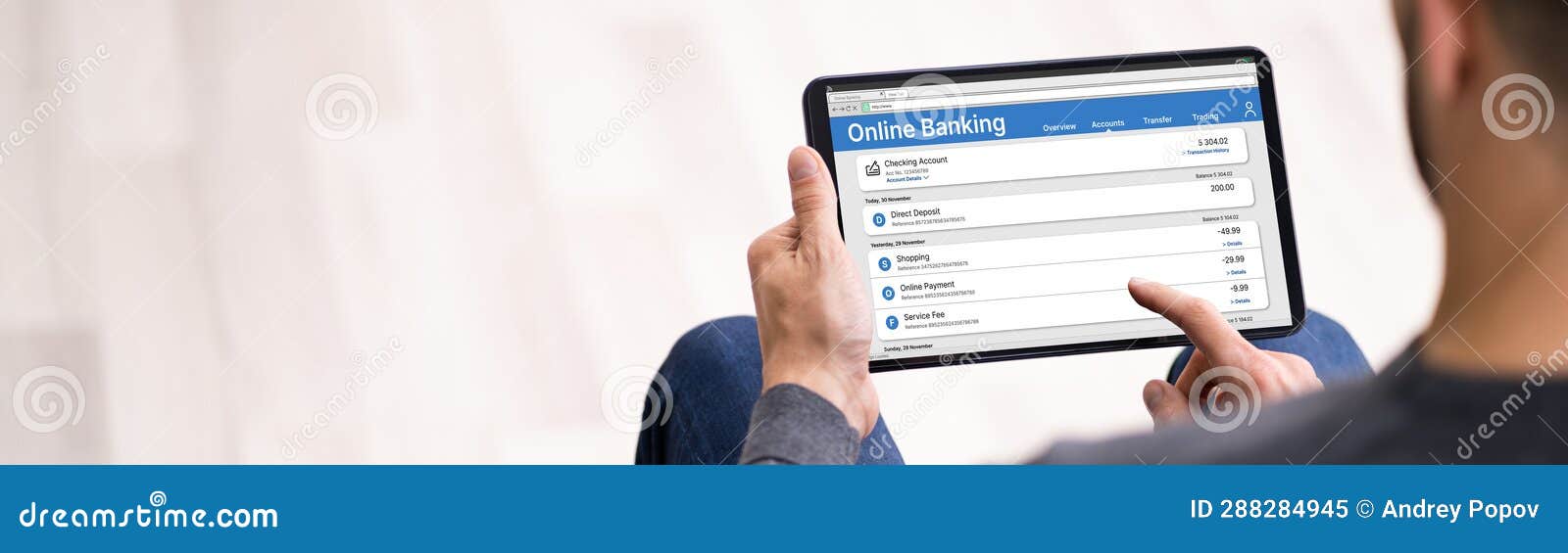 Electronic Bank Balance Statement and Transfer Stock Image - Image of ...