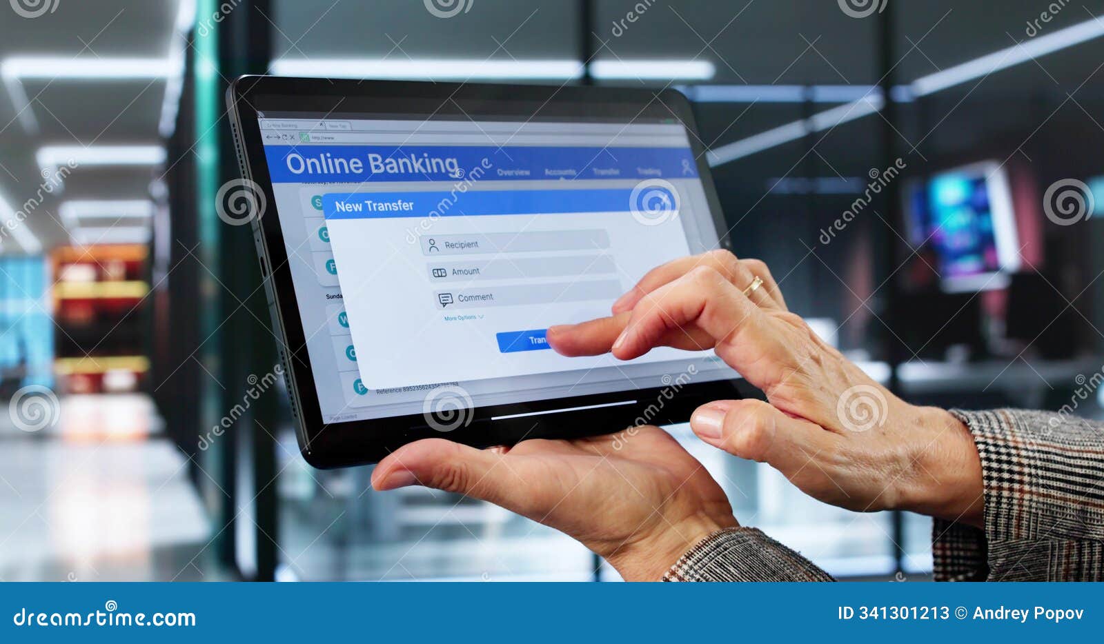 Electronic Bank Balance Statement and Transfer Stock Image - Image of ...