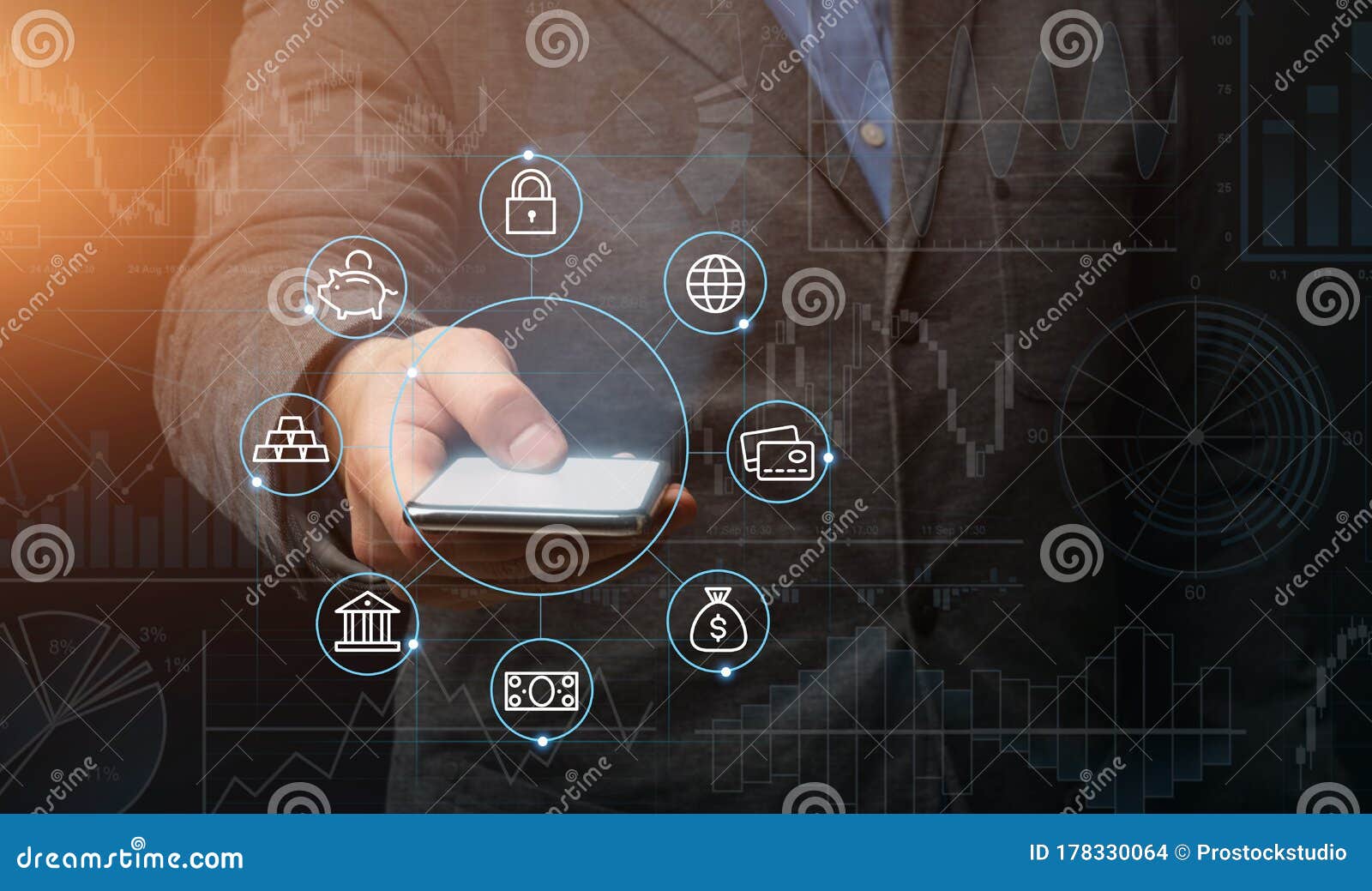 Electronic Banking System. Unrecognizable Manager Using Smartphone ...