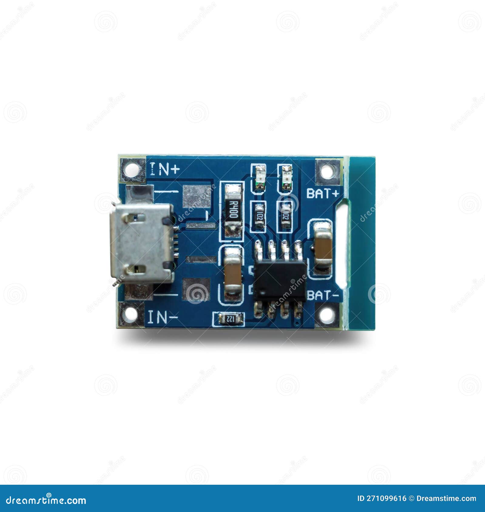 Electronic Battery Charging Board Via Usb Connector Stock Photo - Image ...