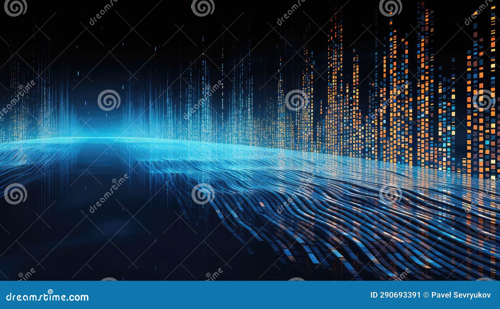 Electronic Binary Streamlines Composition Stock Image - Image of ...
